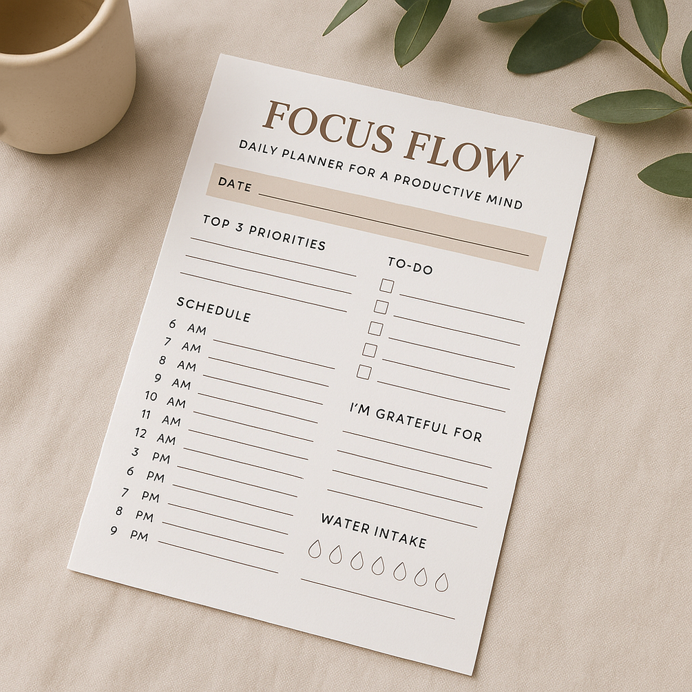 Focus Flow – Daily Planner for a Productive Mind