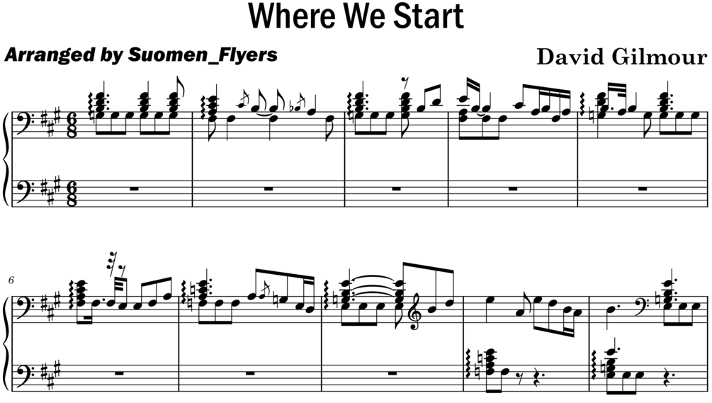 David Gilmour - Where We Start (piano cover by Suomen_Flyers)