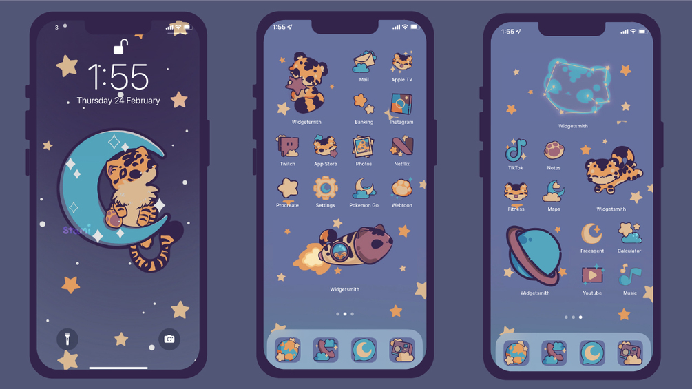 Luna Tiger Mobile Theme - Android & iOS14+