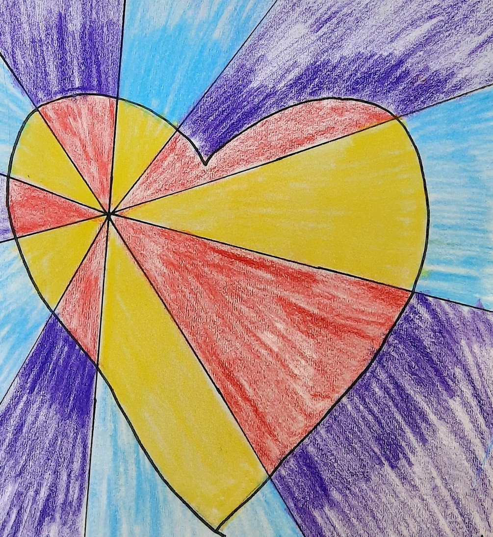 Hanmade Art of Colorful Spectrum Heart digital art Handdrawn- Instant ...