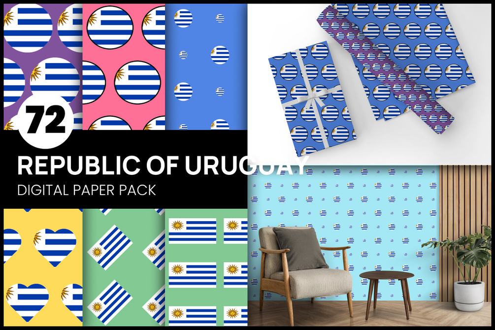 Republic of Uruguay Seamless Patterns
