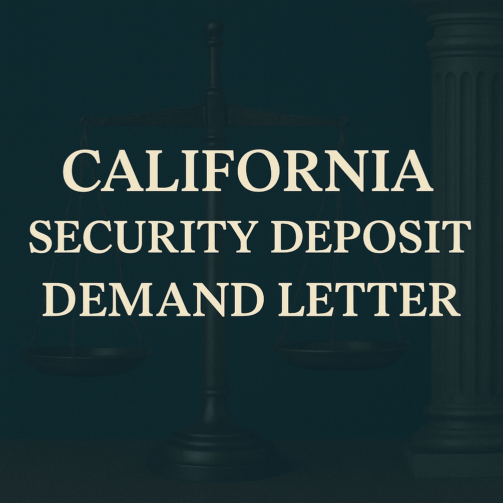 California Security Deposit Demand Letter Kit — Editable Templates ...