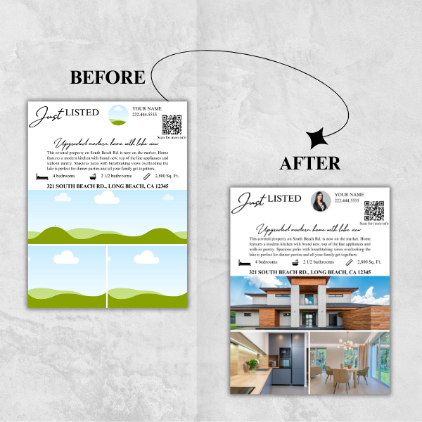 Just Listed Flyer with QR Code | Real Estate Canva Template | For Sale ...