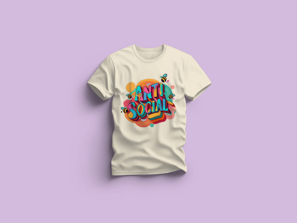 ANTI SOCIAL BEES | T-shirt Design | T-Shirt Graphic Design | printable ...