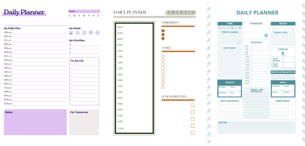 Select Your Daily Planner – Minimalist & Stylish Designs
