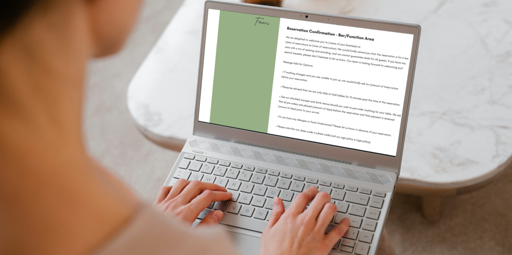 E-Mail Response Templates For Bar And Restaurant Reservations