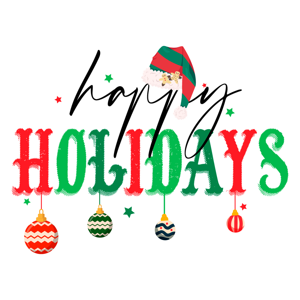 Happy Holiday Christmas Svg, Santa Hat Svg