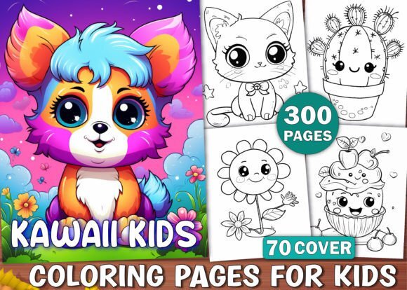300 Cute Kawaii Kids Coloring Pages Kdp