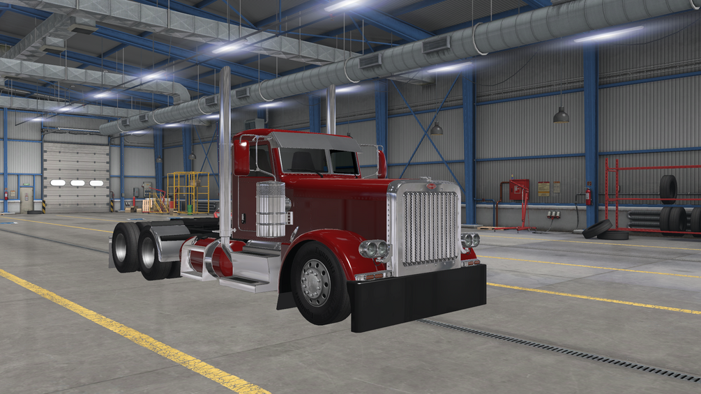 ATS - SCS Peterbilt 389 Black Bumper With Small Bullbar