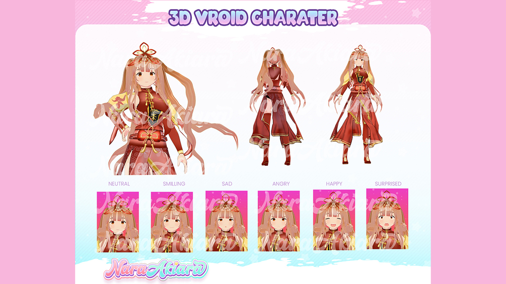 Valencia Anime Girl Ready 3D Vroid for Streamer