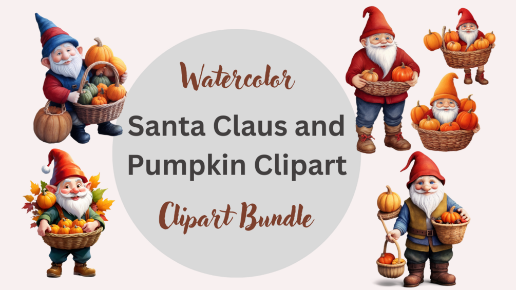 Santa Claus and Pumpkin Clipart - Unique Christmas Meets Halloween ...