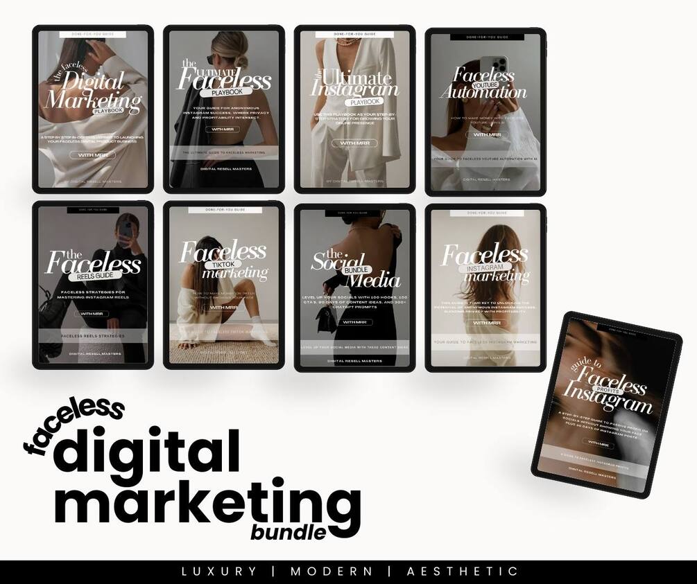 Faceless Digital Marketing Bundle With PLR/MRR