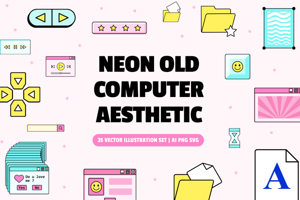 Neon Old Computer Aesthetic