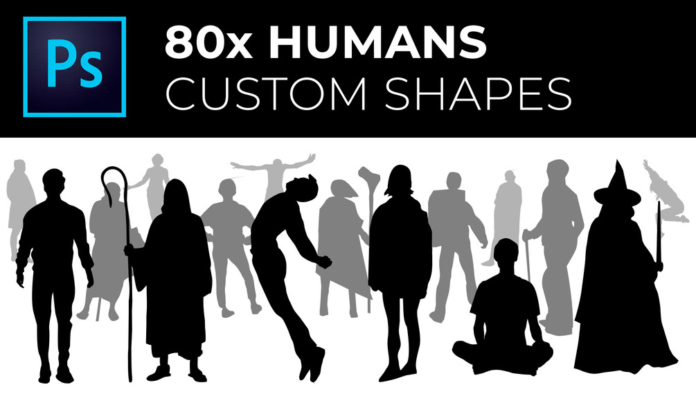 80x Humans custom shapes for photoshop