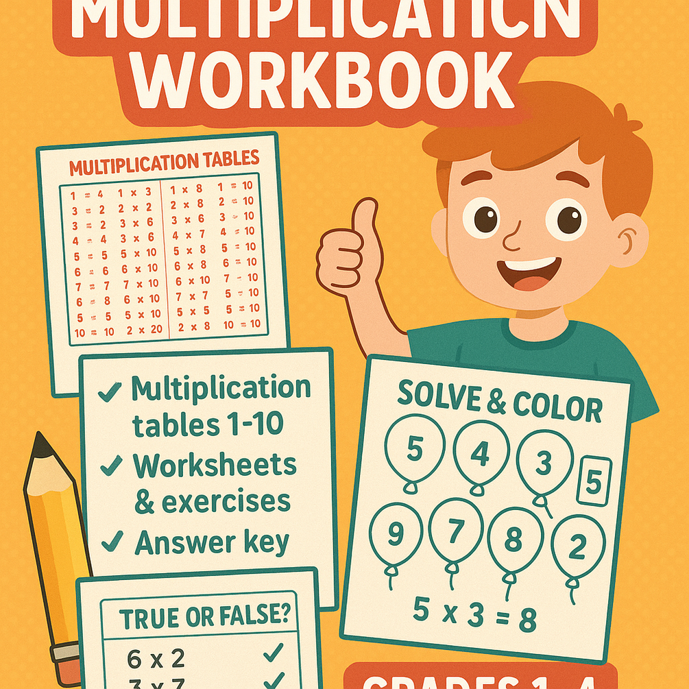 Multiplication Tables 1–10 Printable Workbook | Fun Math Practice ...