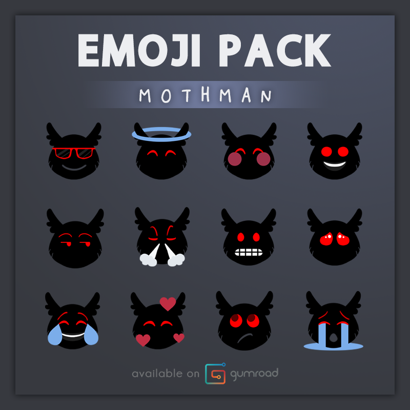 Mothman Emoji (12 Pack)