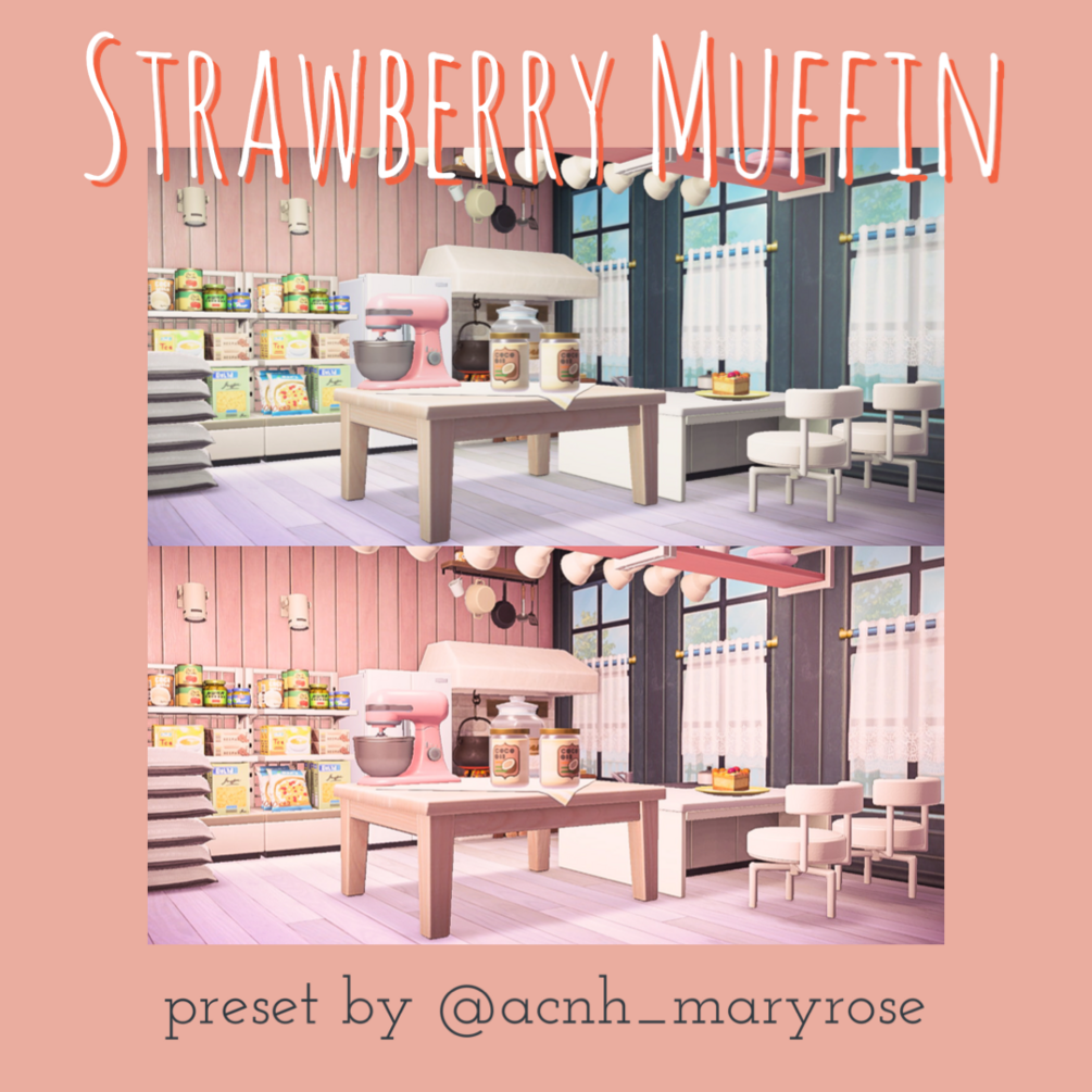 Strawberry Muffin - Animal Crossing Lightroom Preset