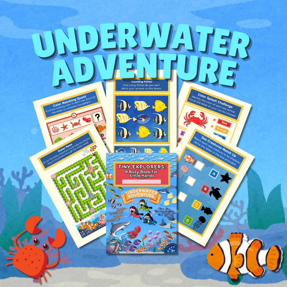 Underwater Busy Book | Busy Toddler Activity Book | Fun Worksheets for ...