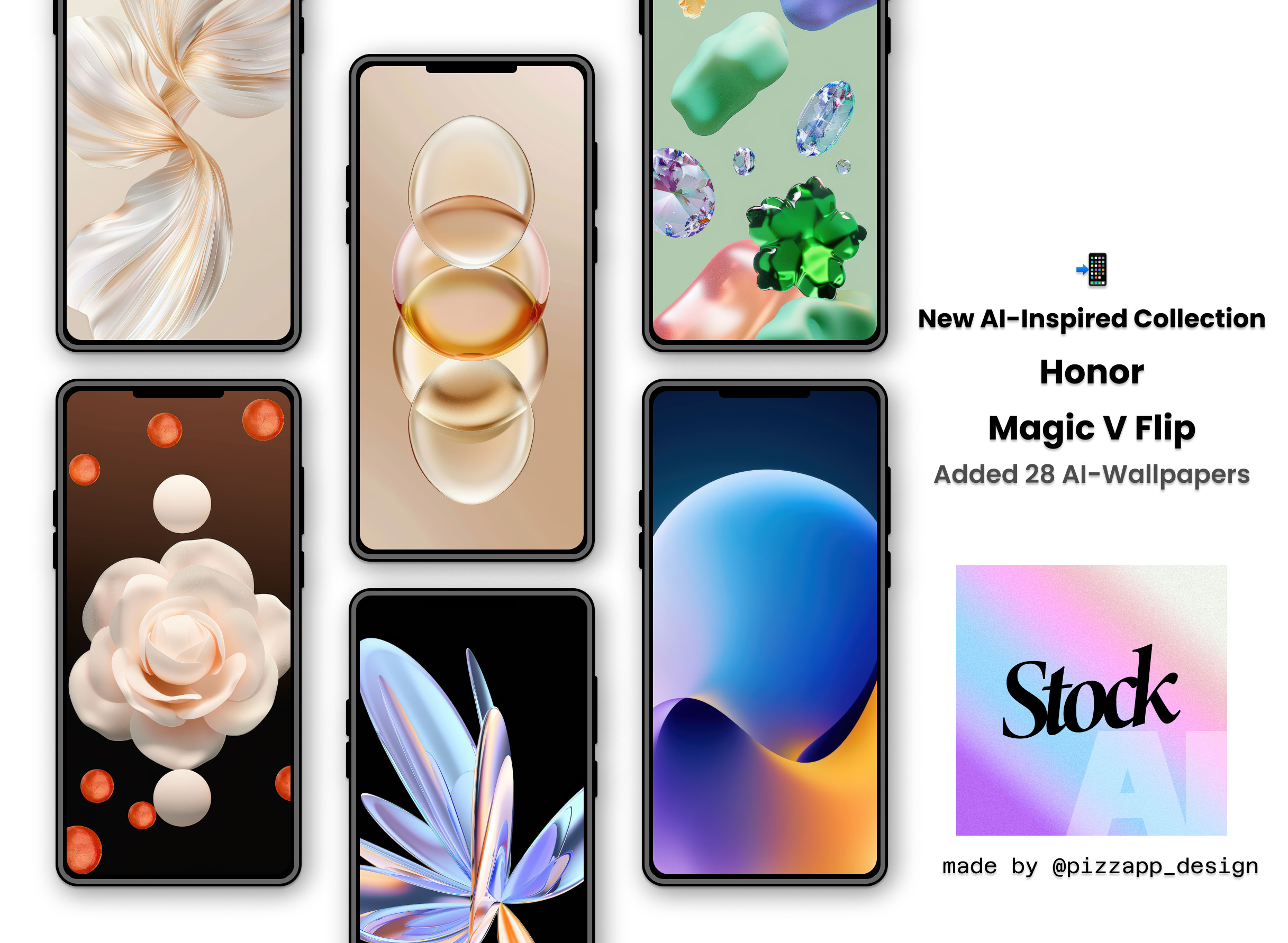 ⭐️ 28 NEW Wallpapers ⭐️ Honor Magic V Flip / AI-Inspired Wallpapers now available inside StockAI ...