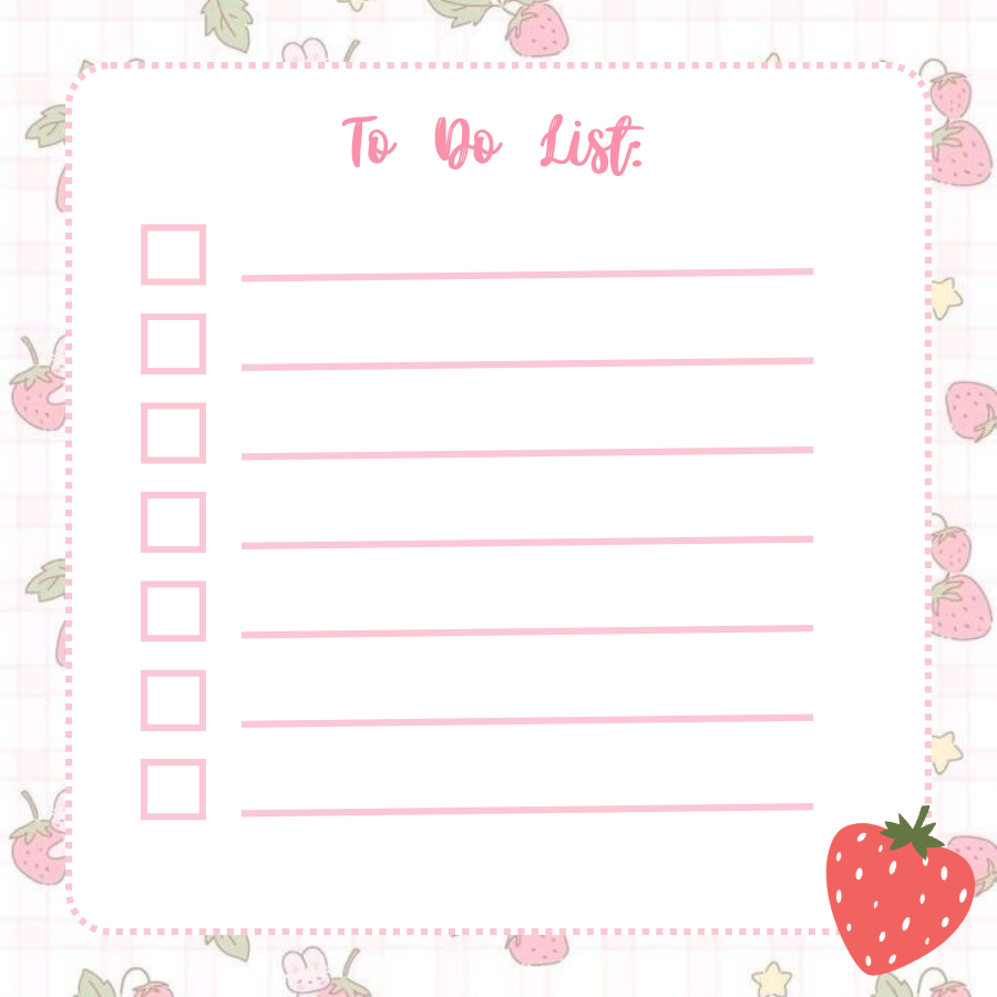 Cute Pink To-do list Template