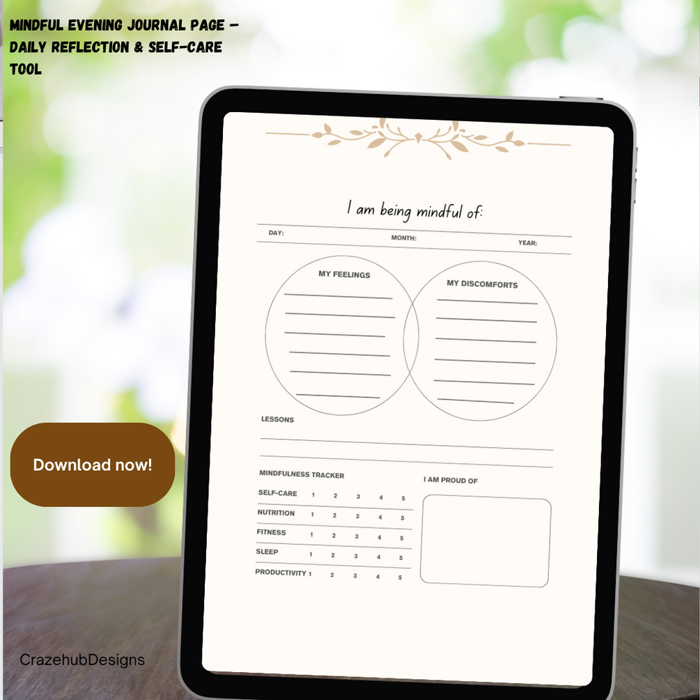 'Mindfulness' Daily reflection Journal