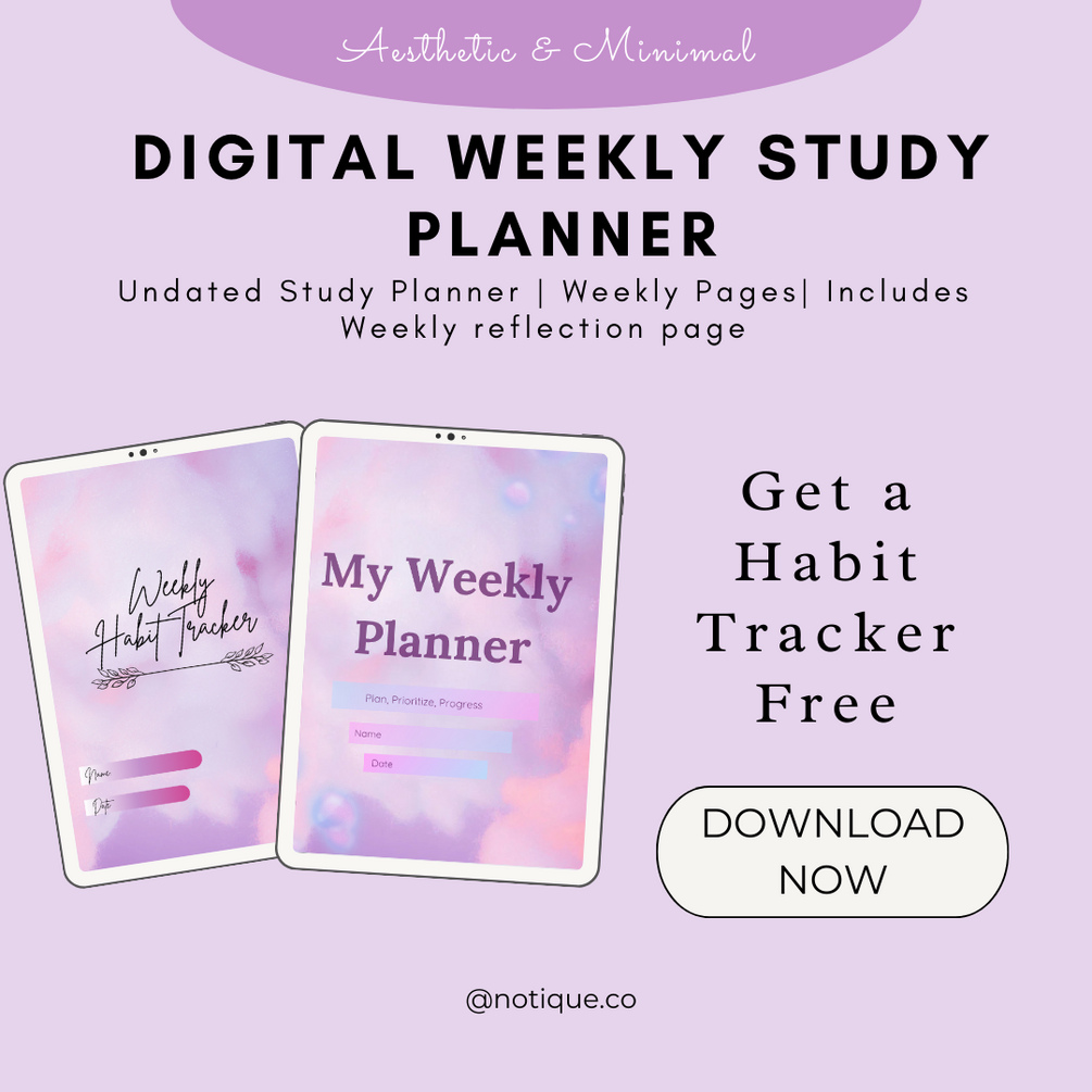 Weekly Planner + Habit Tracker | Aesthetic Digital Download for Students