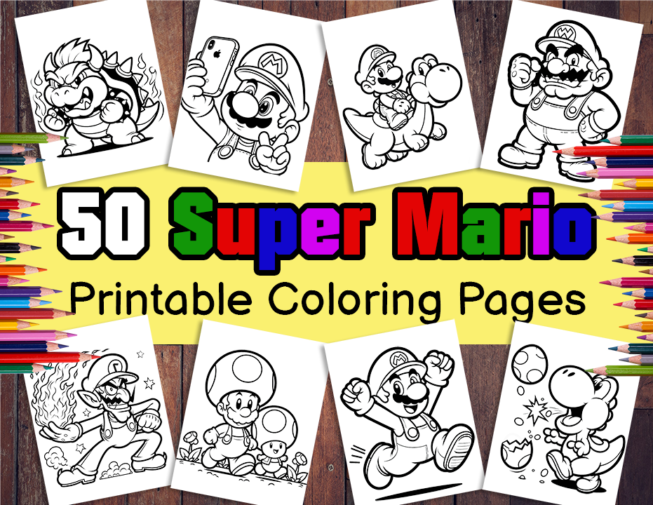 50 Super Mario Coloring pages For Kids, Toddlers, Preschoolers, adults ...