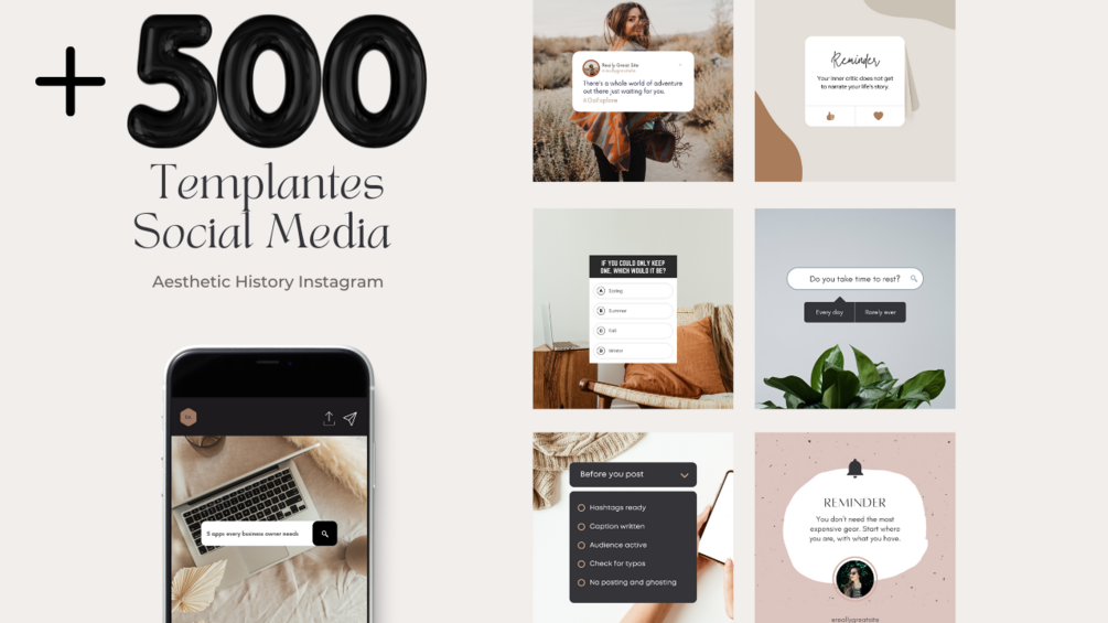 Editable Instagram Templates for Canva – 500 Customizable Templates for ...