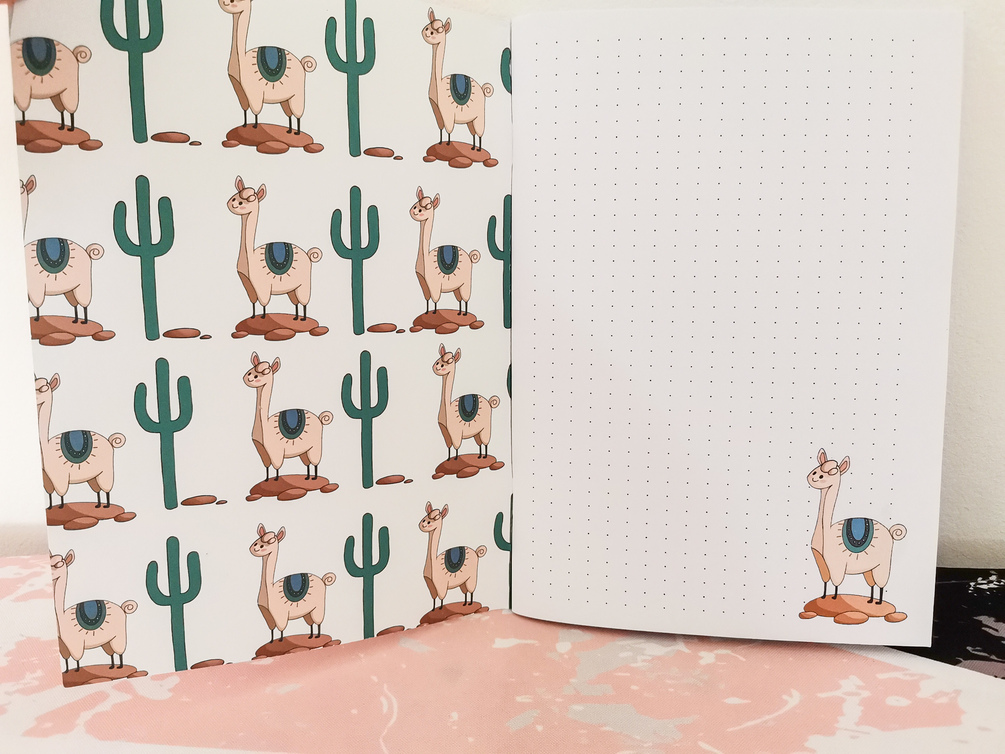 LAMA AND CACTUS DOTTED GRID NOTEBOOK