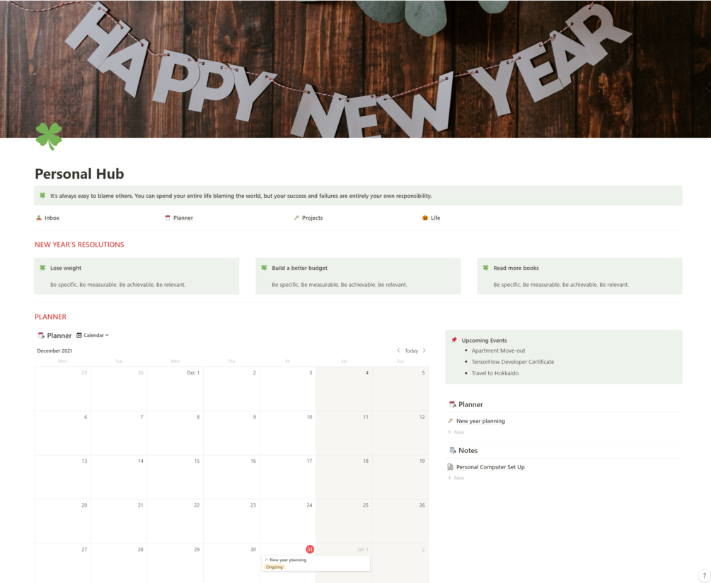 A Simple yet Effective Notion Productivity Hub