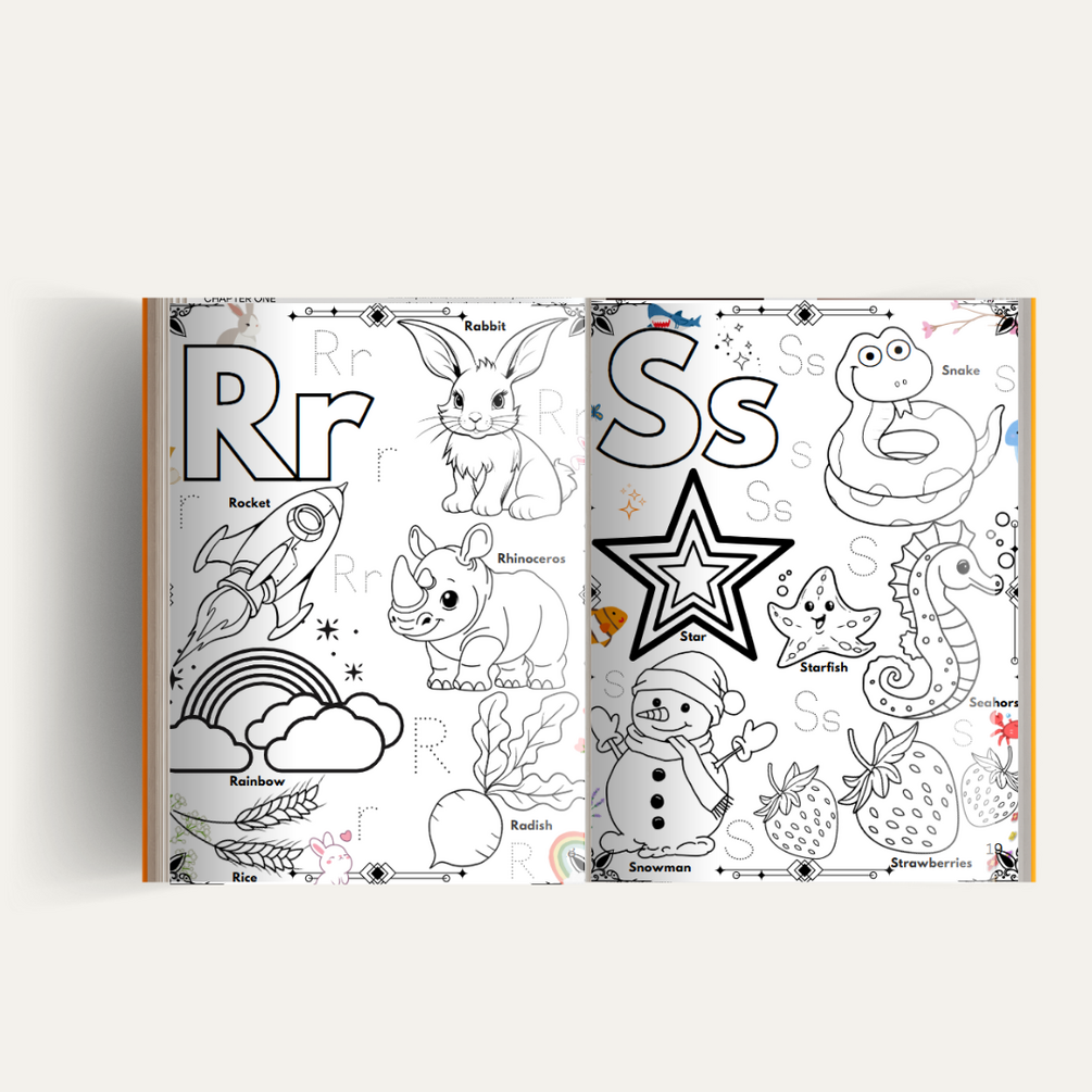 A-Z coloring book with traceables