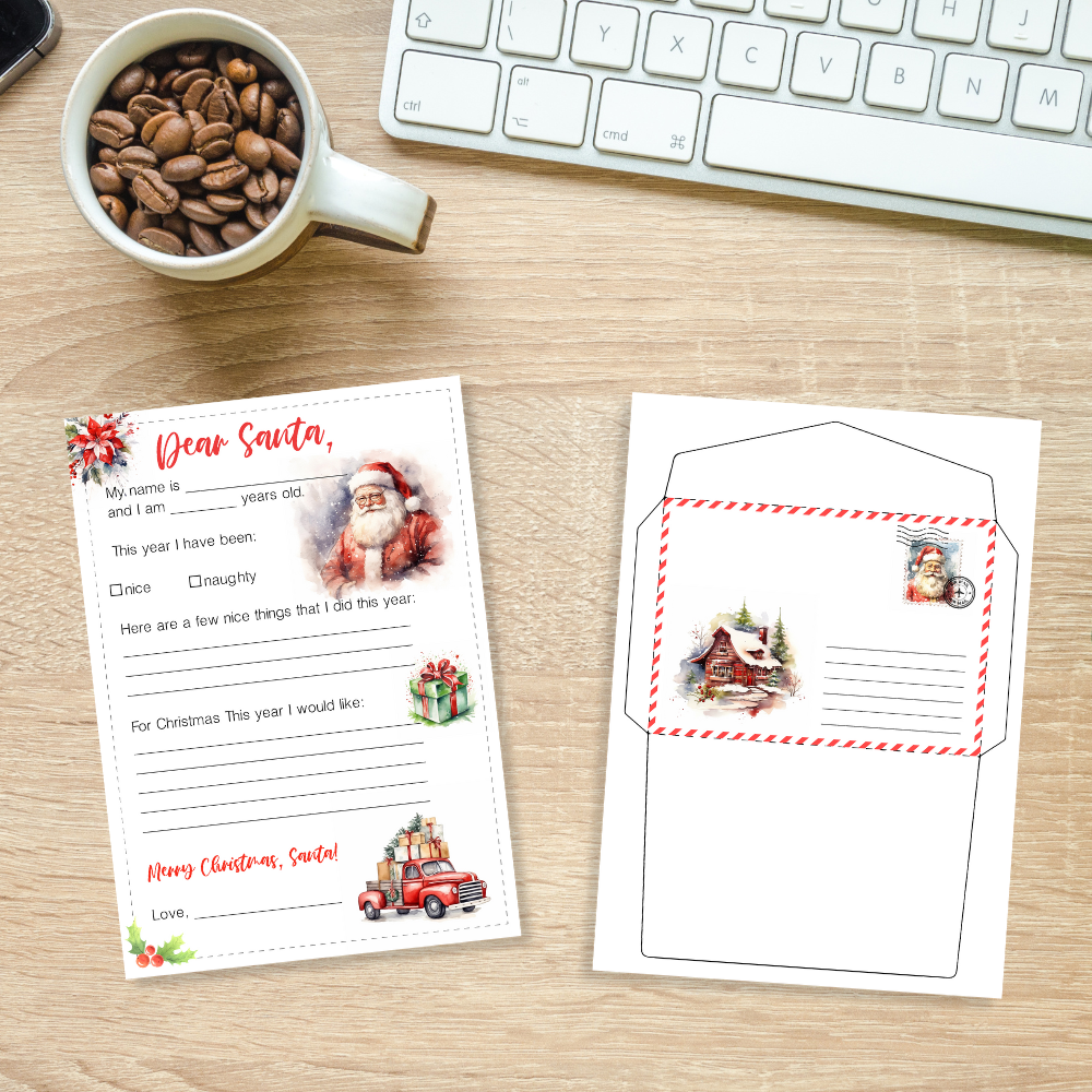 Letter to Santa Printable - Kids - Christmas Printable Letter - Letter ...