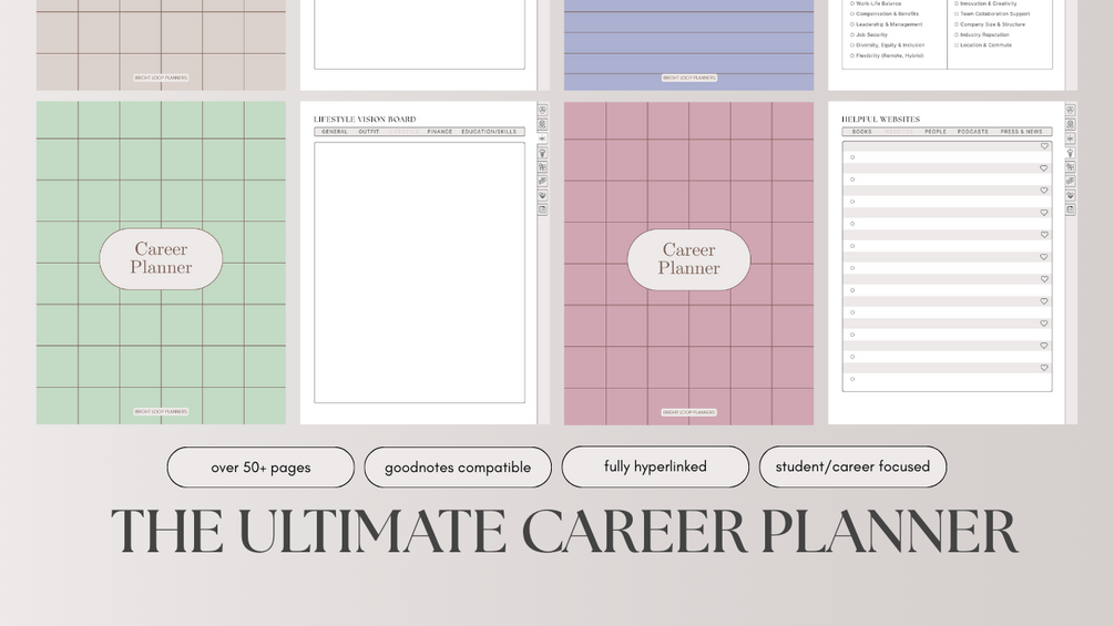 Career Planner | Digital Career Journal for Finding Your Passion ...
