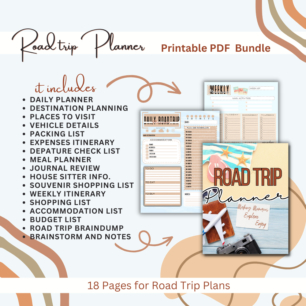 Road Trip Planner | PRINTABLE PDF DIGITAL File | Download | Digital ...