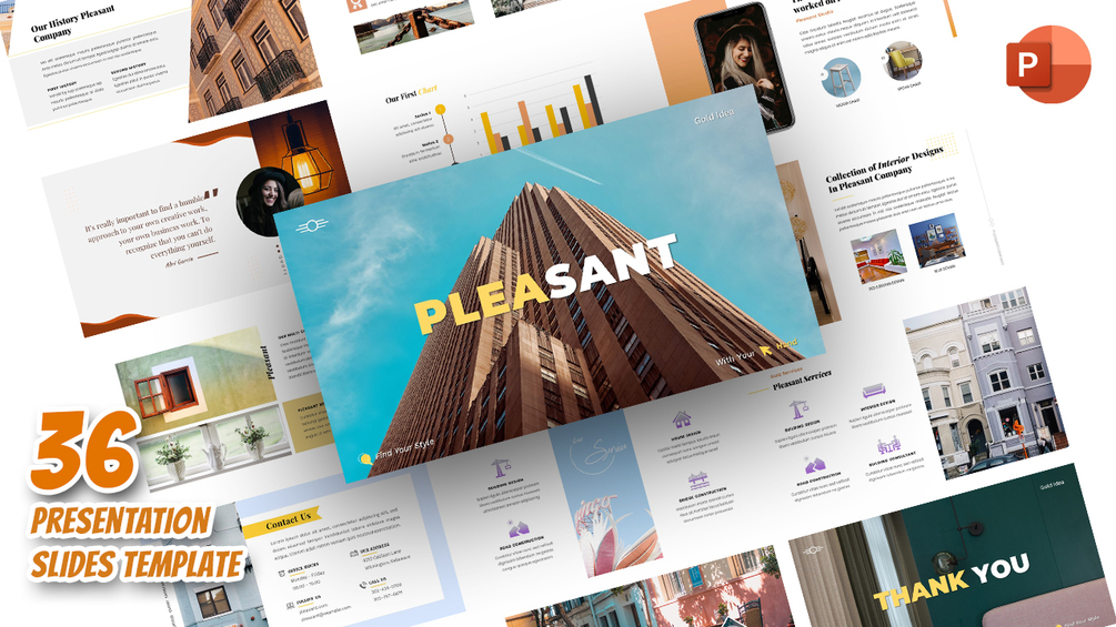 "PLEASANT" Powerpoint Templates - 36 Slides