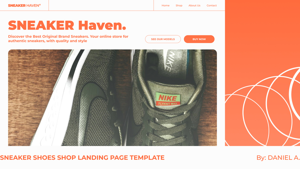 Responsive Landing Page for Sneakers Store – Fully Customizable Design