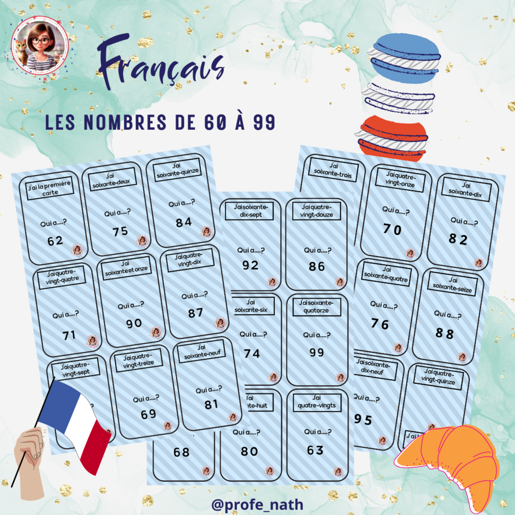 J'ai...qui a? Les nombres de 60 à 99