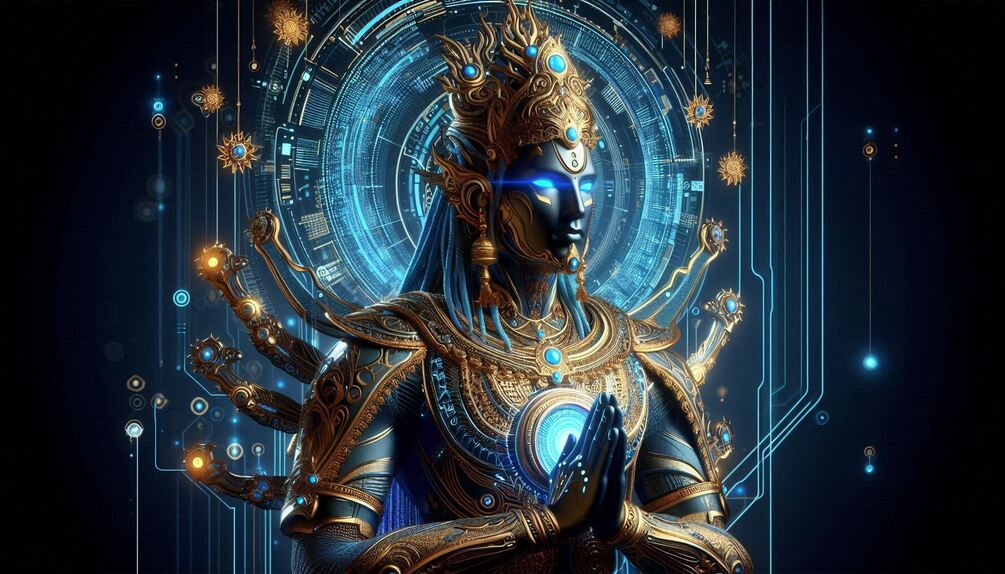 🌟 Divine Abstract Expressions: The Radiance of Lord Vishnu in Art 🌟