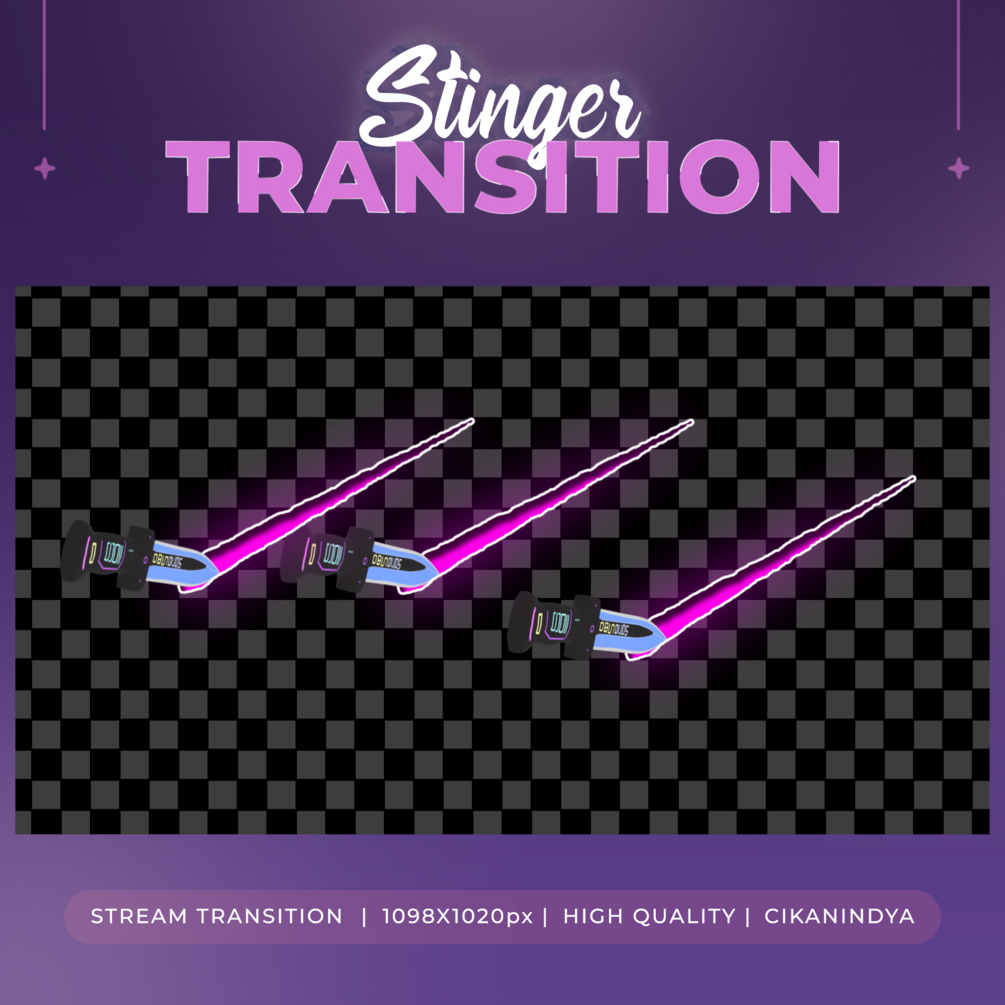 Animated Stinger Transition Cyber Neon Blade | Futuristic Purple Energy ...