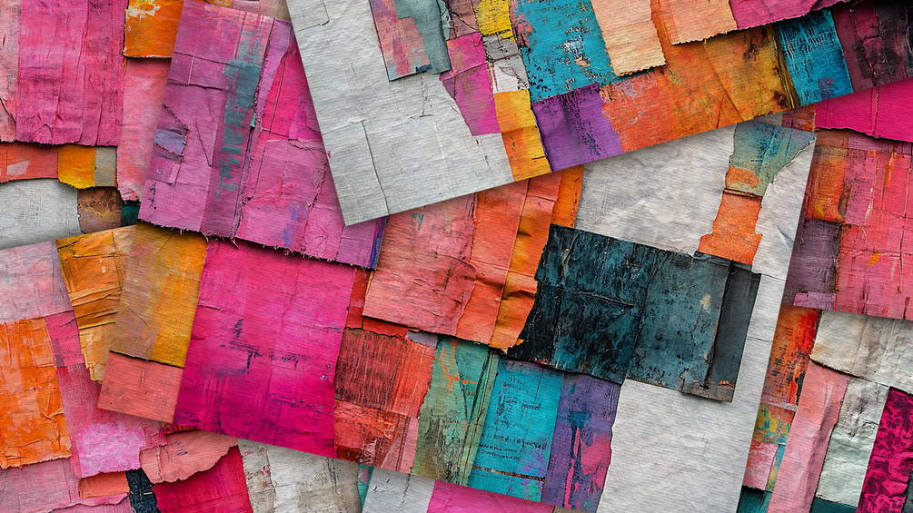 24 pc Bright Colors Textured Papers Collage Printable Junk Journal ...