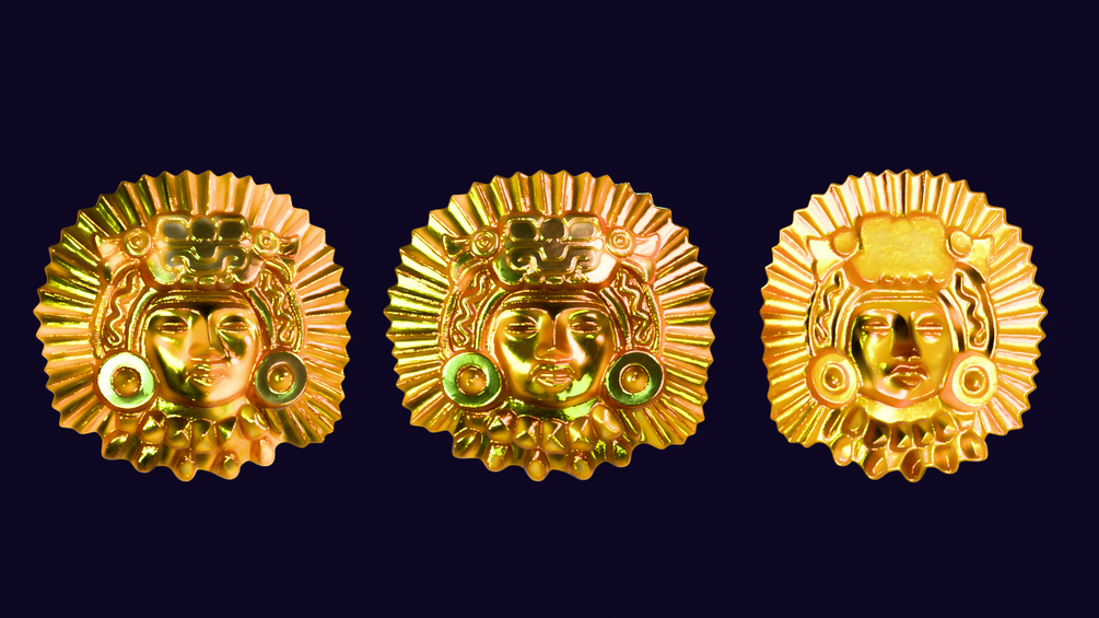 Gold Inca Mask - Mesh GenAI - Blender 4.4