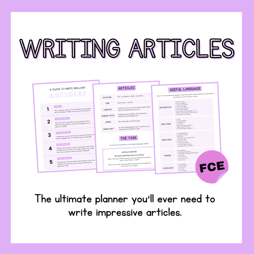 FCE article planner