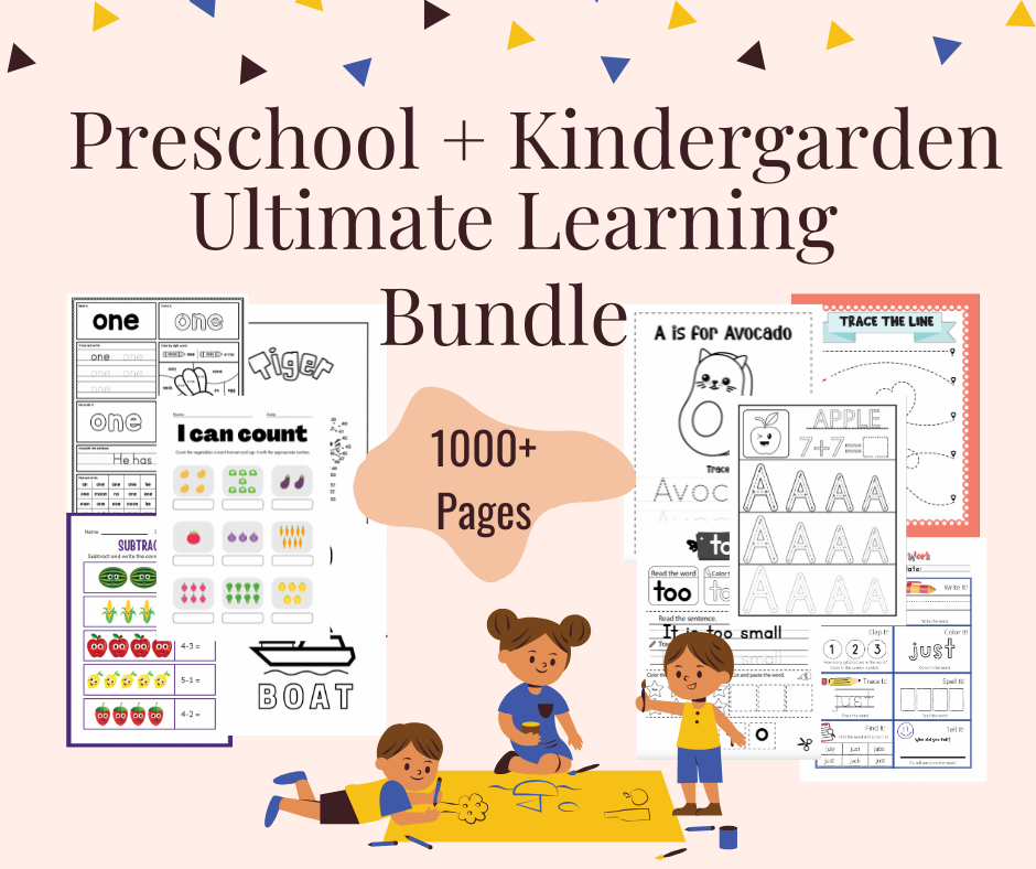 Preschool + Kindergarten Learning Bundle | Montessori learning ...