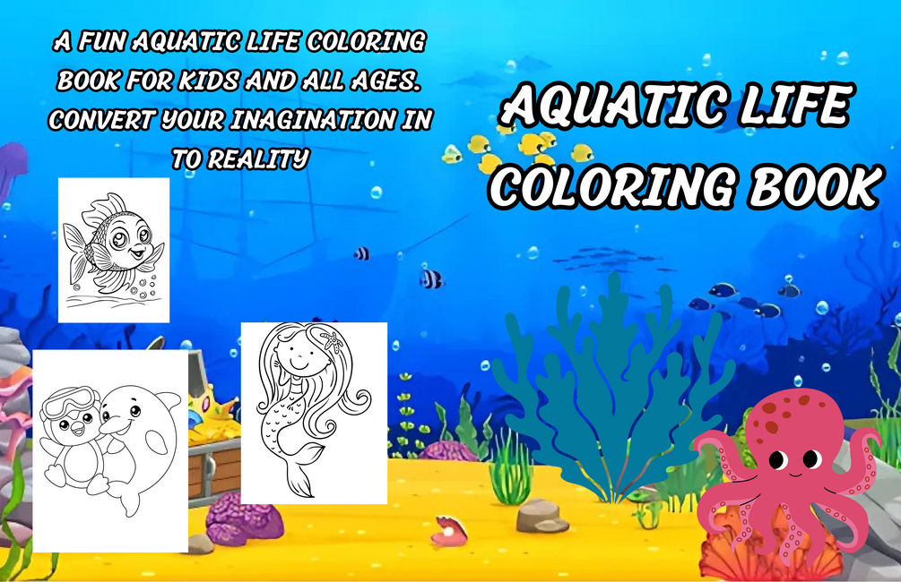 Aquatic life coloring book