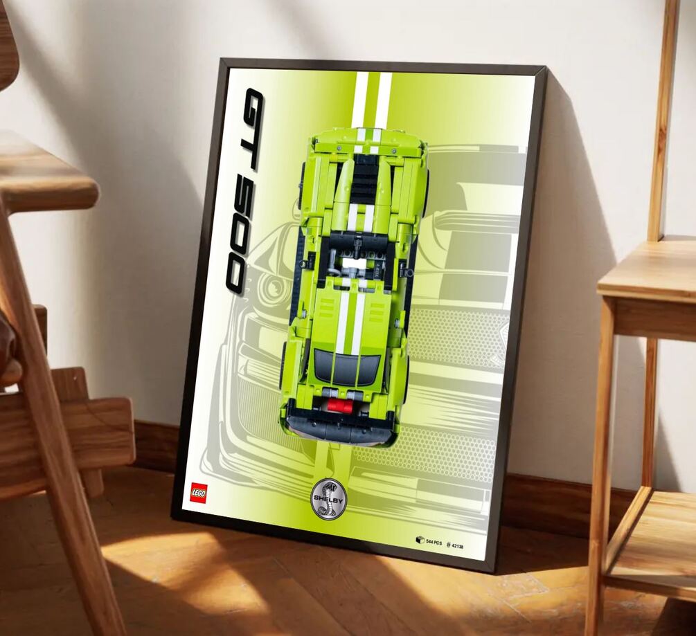Affiche Lego Technic - Ford Mustang Shelby GT500 (30x40 cm)