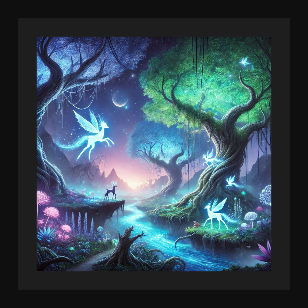 Enchanted Glade – Mystical Fantasy Forest Wall Art