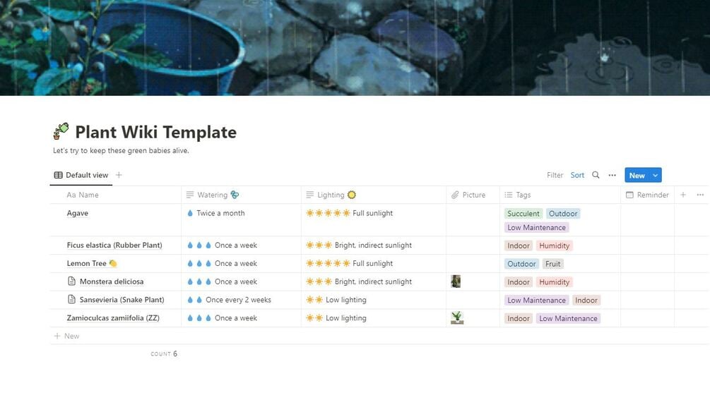 Plant Wiki Notion Template