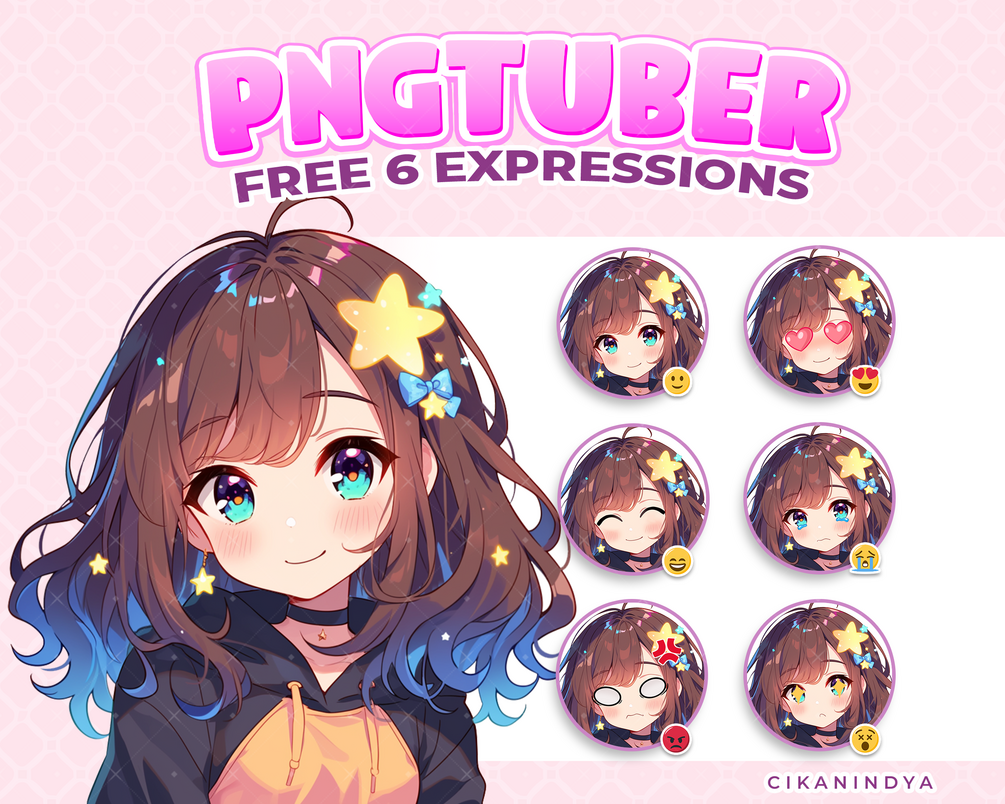 PNG Tuber | Interactive Cute Girl PNG Tuber Assets for Happy Streaming ...