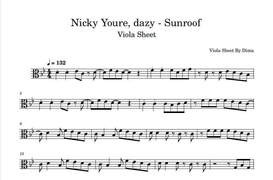 Jaymes Young - Infinity Viola Sheet