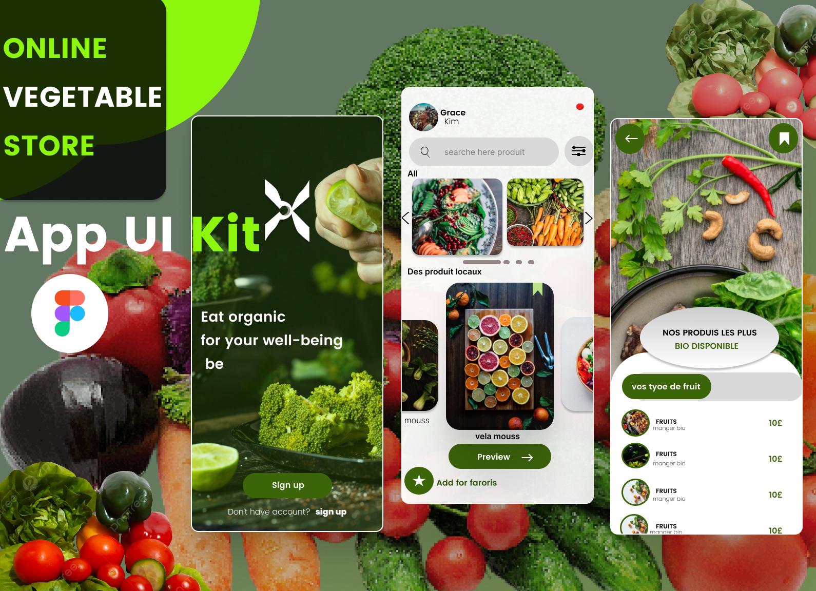 Online Vegetable App UI kit